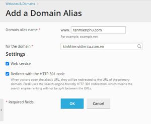 Cách dùng nhiều tên miền cho một trang web