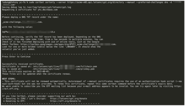 Hướng dẫn tạo Let’s Encrypt Certificates dưới local và import vào AWS ...