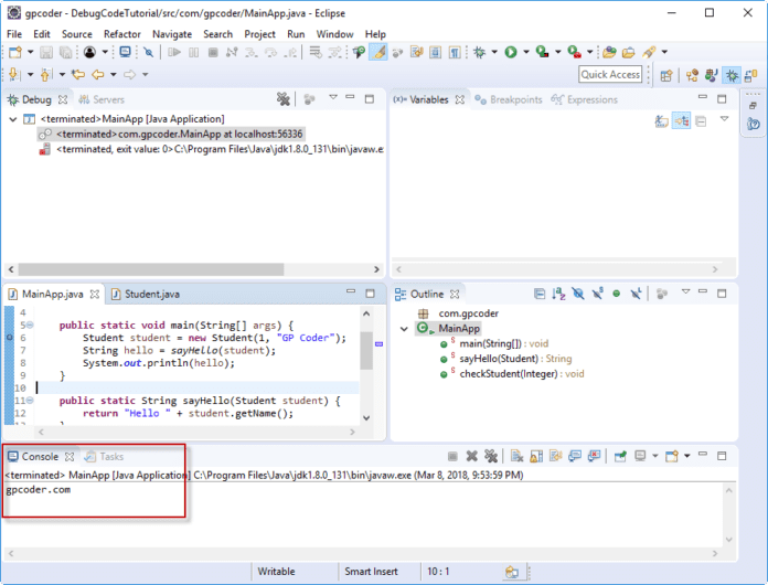 Hướng dẫn debug code trong eclipse