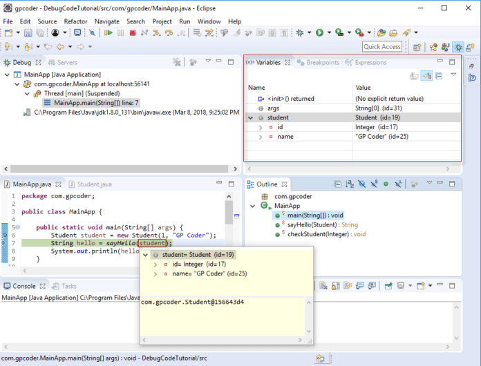 Hướng dẫn debug code trong eclipse