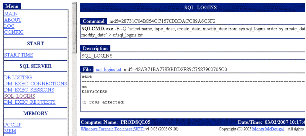 MSSQL Database Forensic (SQL Server)