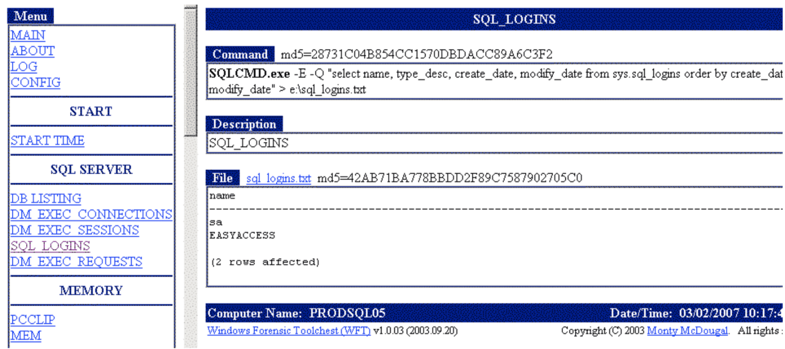MSSQL Database Forensic (SQL Server)