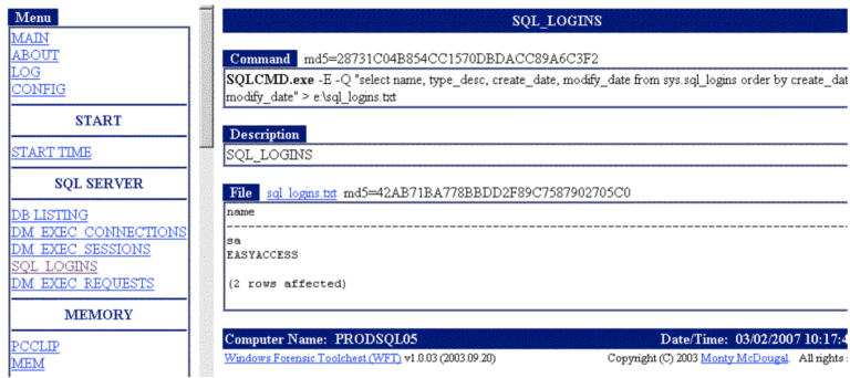 MSSQL Database Forensic (SQL Server)