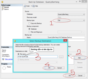 Sao lưu và phục hồi dữ liệu trong SQL server
