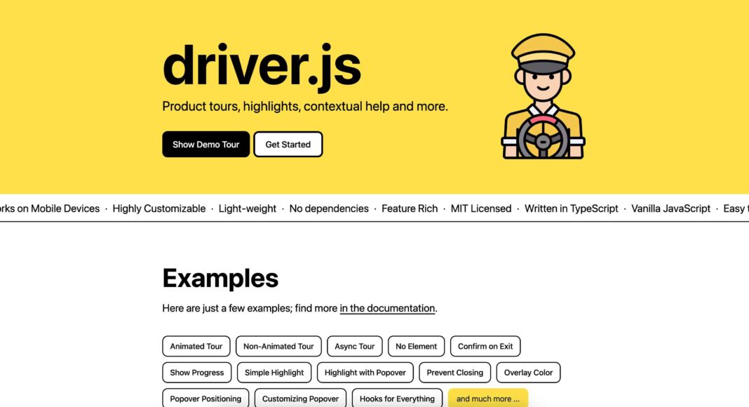 Thư viện Driver.js tạo hướng dẫn tương tác trang web