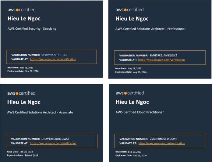Hành trình 10 tháng chinh phục trọn bộ 4 level chứng chỉ AWS